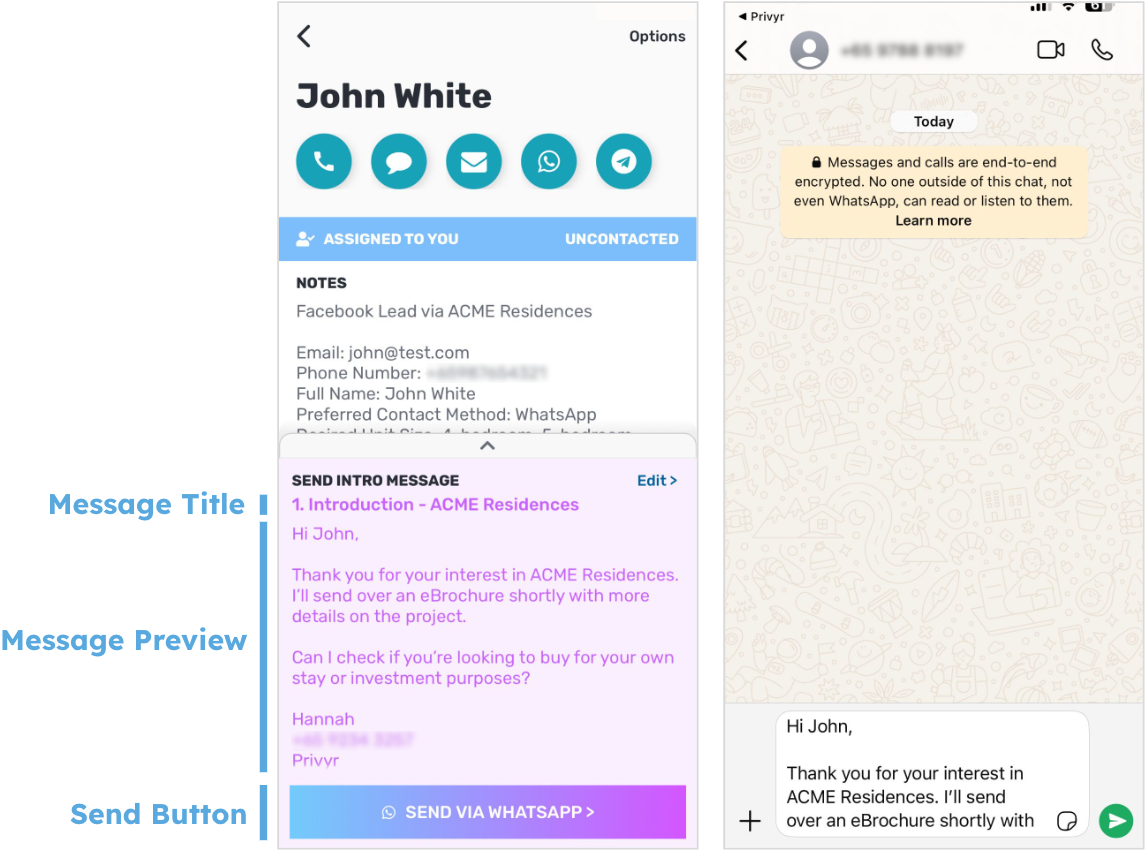 Sending a Default Intro Message – Privyr Help & Guides